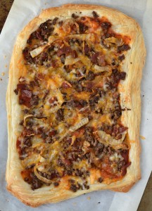 Bacon double cheeseburger tart - Friday is Cake Night